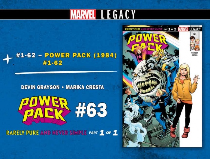 El regreso de 'Power Pack' y nuevos detalles de series de Marvel Legacy