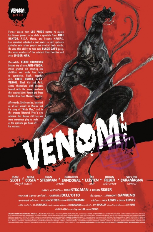 Primer avance del 'Amazing Spider-Man: Venom Inc. Omega' #1
