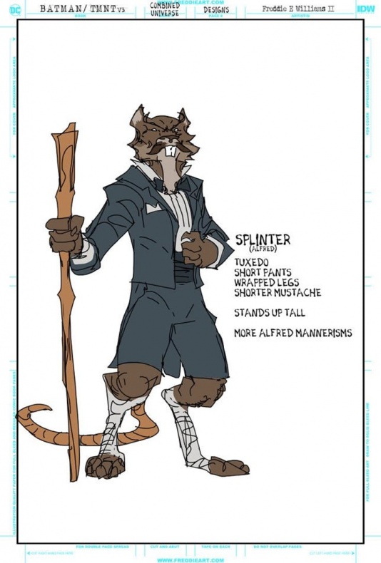 Desvelados los diseños de personajes de Batman/TMNT III