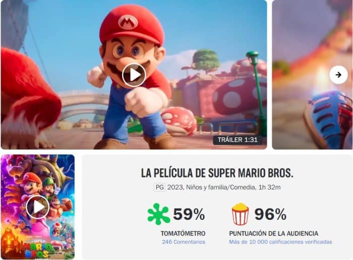 Super Mario Bros: La película actualiza a mejor su puntuación en Rotten ...